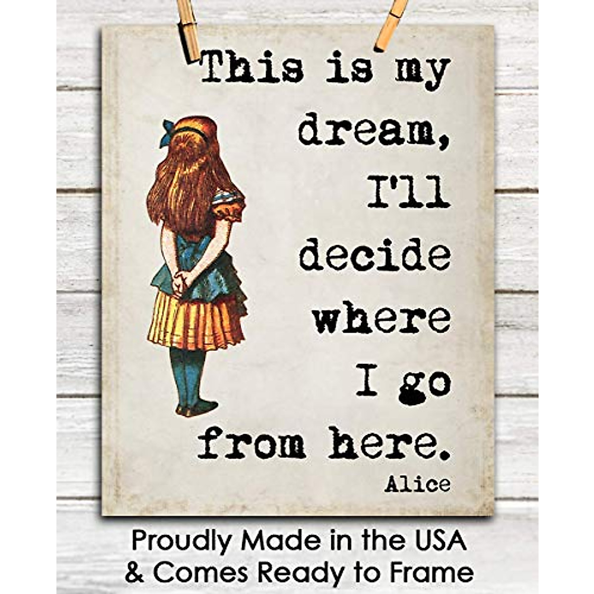 Inspirational Motivational Affirmation Wall Art Decor Positive Quotes Poster"This Is My Dream" Alice In Wonderland Poster For Office, Classroom, Livingroom & Bedroom, Unframed Posters 8x10"