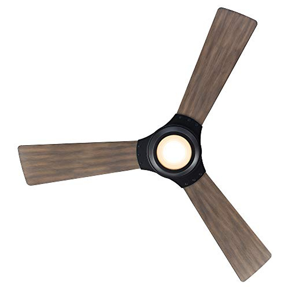 Modern Forms Osprey Smart Indoor and Outdoor 3-Blade Ceiling Fan 56in Matte Black/Barn Wood with 3000K LED Light Kit and Remote Control worksworks with Alexa and iOS or Android App