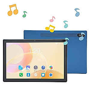 Airshi Office Tablet, 10 Inch Tablet Dual Camera Octa Core CPU Blue IPS Screen for School (US Plug)