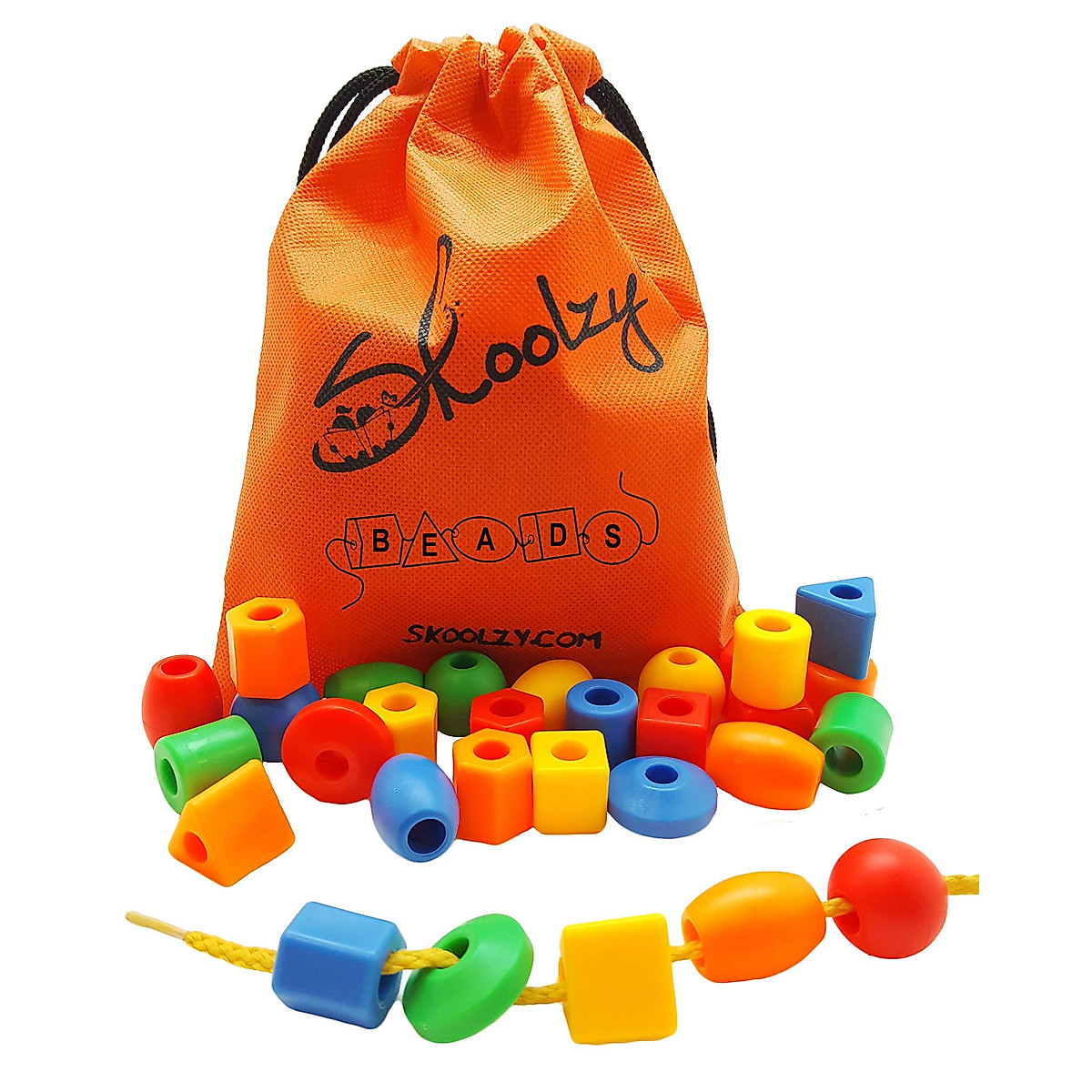 Skoolzy Occupational Therapy Toddler Toys - Preschool Lacing Beads and Jumbo Nuts and Bolts - Montessori Toys for Kids