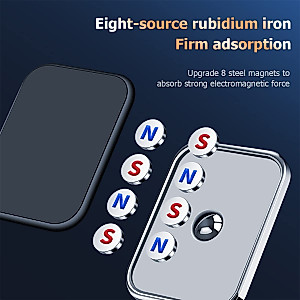 zipelo Phone Holder for Car, Super Strong Magnetic Car Cell Phone Mount Hands Free, Foldable Phone Stand for Automobile, 360° Rotation Universal Dashboard Car Cradle Fits All Smartphones