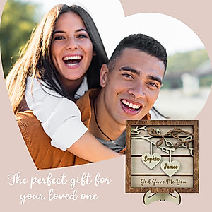 Cara Nonna Couple Gifts Personalized Wooden Sign Layered 3D Couples Names Sign Personalized Anniversary Wedding Gift for Couple Husband Wife Christmas Valentine Gifts for Boyfriend Girlfriend