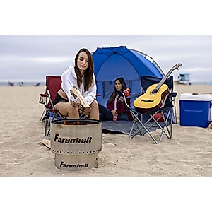 Farenheit Small 13.5 Inch Stainless Steel Fire Pit for Outside Patio Outdoor Backyard Garden Bonfire Stove Use, Wood Pellet Burning Lightweight Portable Smokeless Firepit Useful for Picnics Camping
