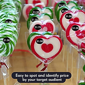 Sabary 6 Sheets Vending Machine Price Labels Soda Snack $1.00 $1.25 $1.50 $1.75 $2.00 $2.50 Vending Machine Labels Stickers for Business (Black)