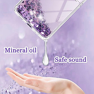 Case for Samsung Z Flip 5 Case Glitter, Samsung Galaxy Z Flip 5 Case Glitter Shiny Bling Sparkle Liquid Floating Quicksand Cover Soft TPU Slim Shockproof Protective Phone Case for Women Girls, Purple