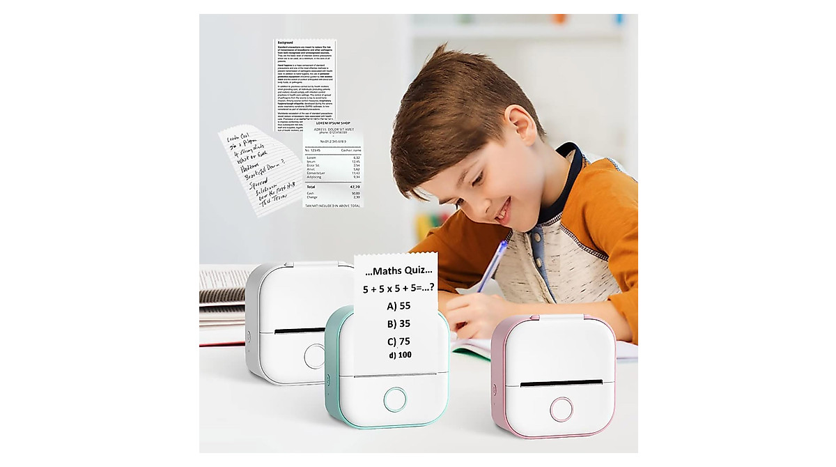 Portable Snapprint Printer - Mini Photo Sticker Printer for School