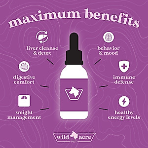 Wild Acre Milk Thistle for Dogs - Max Strength Liver Support, Cleanse & Detox - Natural Bacon Flavor - Simply Add to Food - Picky Pup Approved, 2 oz (60mL)