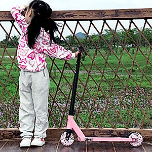 Limit LMT68 Mini Pro Kick Stunt Scooter-Short and Small Freestyle Trick Scooters for Kids Ages 5 Years and Up-Professional Complete BMX Scooter Perfect for Beginners Children Boys and Girls Gifts Pink