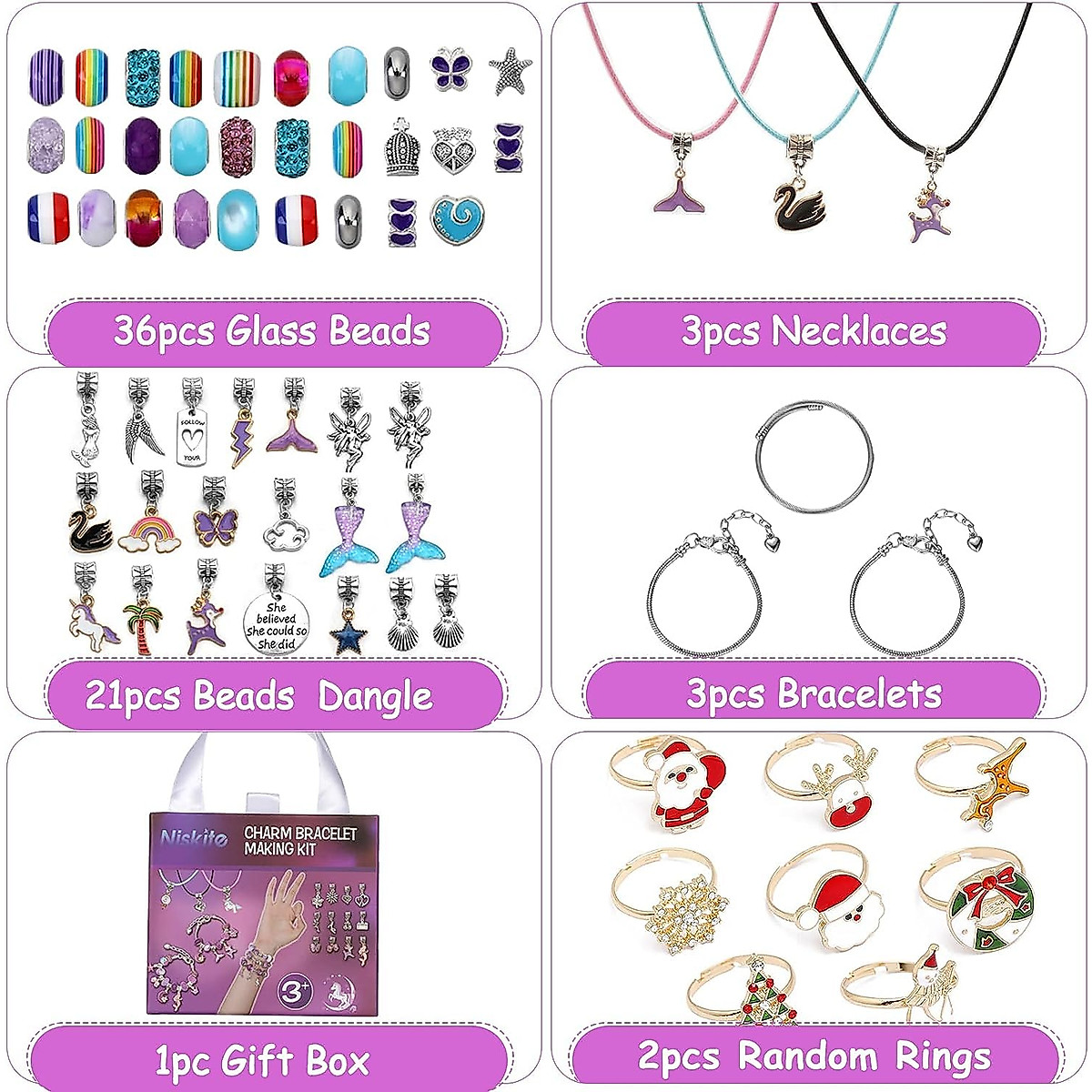 Niskite Girl Toys Bracelet Making Kit: Toys for Girls Age 5 6 7 8 9 10 Year Old Girl Birthday Gift Ideas