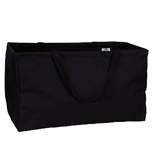 Household Essentials 2212-1 Krush Canvas Utility Tote | Reusable Grocery Shopping Bag | Laundry Carry Bag | Black