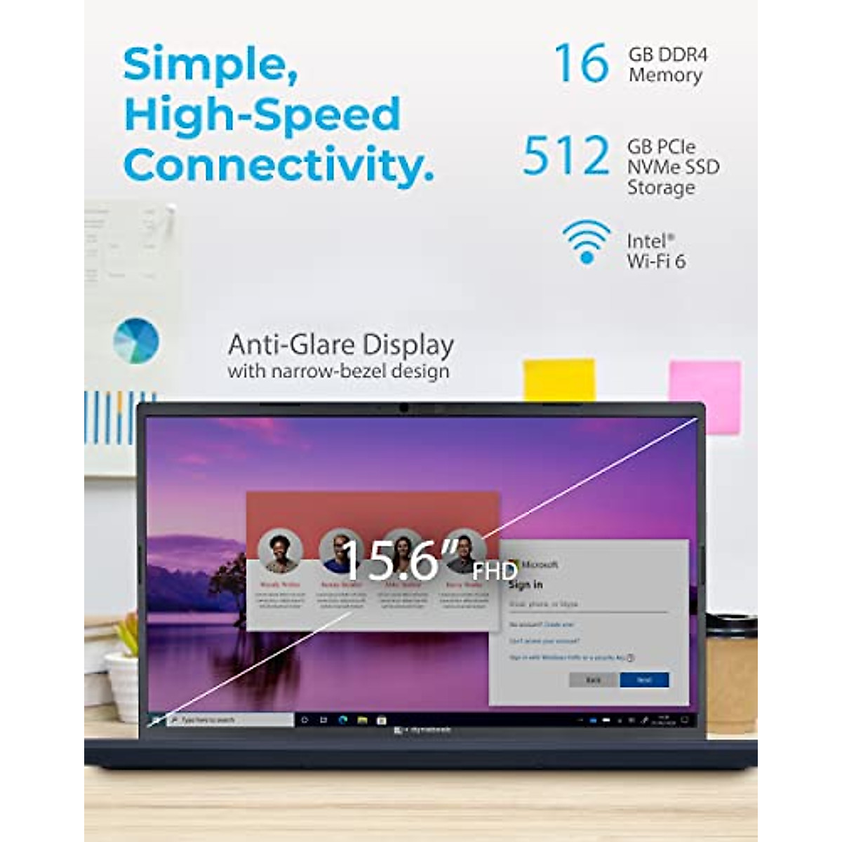 dynabook Tecra A50-J 15.6" Notebook - Full HD - 1920 x 1080 - Intel Core i7 11th Gen i7-1165G7 Quad-core (4 Core) 2.80 GHz - 16 GB RAM - 512 GB SSD - Black, Blue