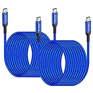 Awnuwuy 15ft USB C to USB C Cable Long [2 Pack], 60W Type C Charger Super Fast Charging Cord Compatible with iPad Pro Air 12.9 5th 4th Generation, Samsung Galaxy S22/S21 Ultra/Note 20, Pixel 6 Pro 4a