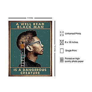 Black Art African American Decor - Classroom Decor - Inspirational Motivational Positive Quotes - Black Culture Poster - Educational Wall Decor - Boys, Son, Men, Man - Teacher Gifts - Afro Wall Art