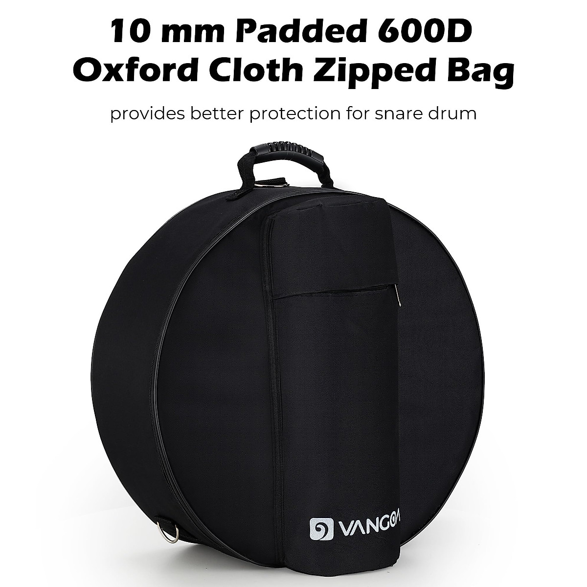 Vangoa Snare Drum, Marching School Band Student Snare Drum Kit Set 14" x 5.5" for Beginners Teens Adults Kids with 10mm Padding Carry Bag, 5A DrumSticks, Drum Key, Strap, Drum Mute Pad