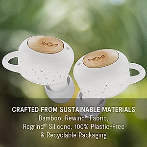 House of Marley Champion 2: True Wireless Earbuds with Microphone, Bluetooth Connectivity, 35 Hours Total Playtime, and Sustainable Materials, Cream