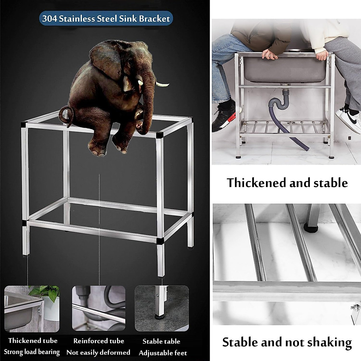 Commercial Kitchen Sink Set, Outdoor Utility Sink, Industrial Garage Sink, Freestanding Catering Sink, for Restaurant, Bar, Laundry, Garage, Backyard (Color : Single Cold, Size : 68x44cm)