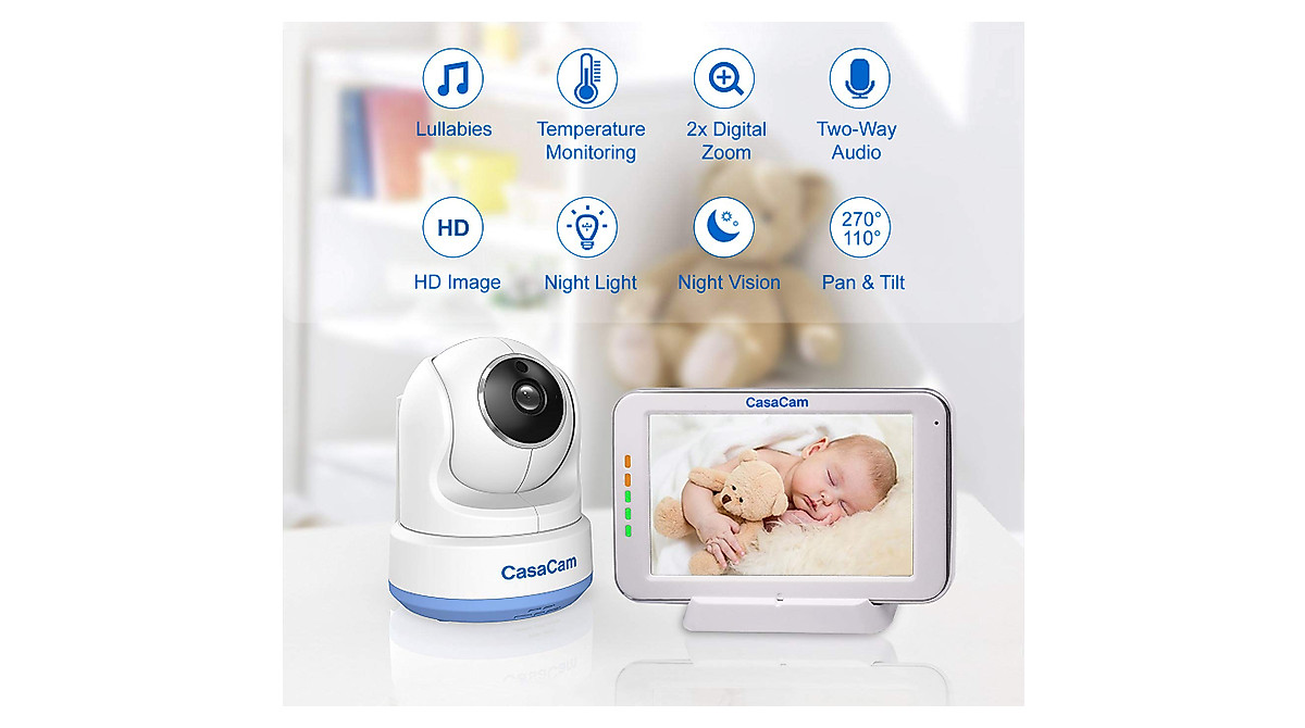 CasaCam BM200 Video Baby Monitor with 5-Inch Touchscreen