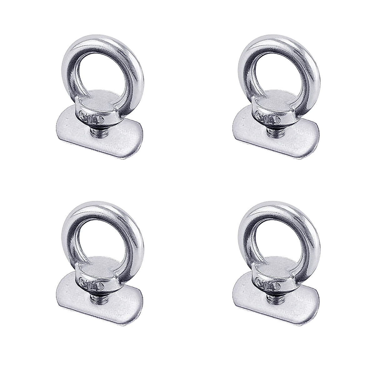 Amadget Pack of 4 Kayak Rail Track Mount Tie Down Eyelet Accessories Quick Release Track Rail Adapter for Fishing Kayaks Boat Bungee Cord Rope
