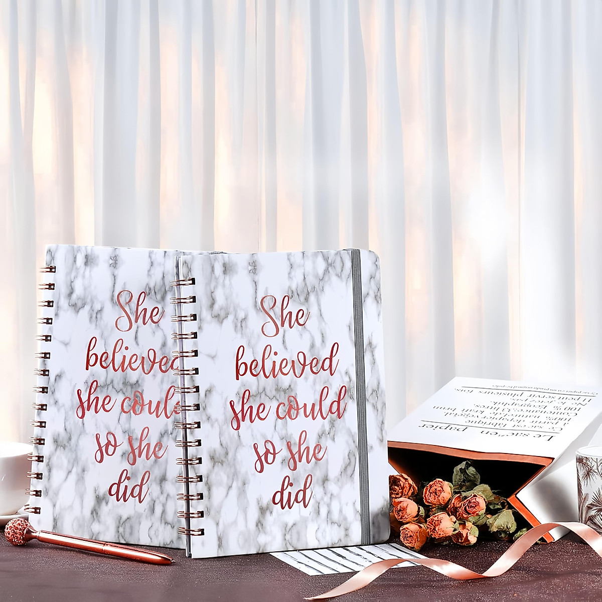 Ruled Notebook/Journal - Lined Journal with Premium Thick Paper, 8.5" X 6.4", College Ruled Spiral Notebook/Journal, Banded with Waterproof Hardcover, Exquisite Inner Pocket for School, Office & Home