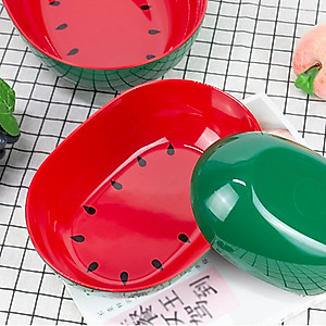 Three-piece Watermelon-style Fruit Plate-snack, Candy And Fruit Storage Tray, Sturdy Fruit Bowl For Indoor Living Room, Large, Medium And Small Three-piece Set (Color : Red)