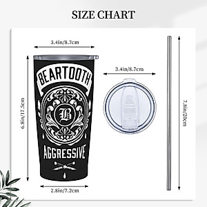 ONIAWO Beartooths Band Stainless Steel Insulated Tumbler 20oz with lid Travel Mug with Straw for Cold Hot