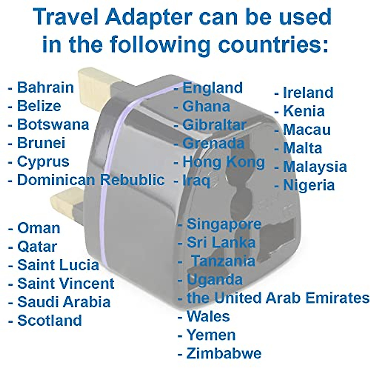 MMOBIEL Heavy Duty UK Travel Adaptor Electric Plug 3 Pin to Any Country Electric Shaver Razor Toothbrush Travel Adaptor Plug Socket Converter 3 to Any - UK Hong Kong Ireland UAE