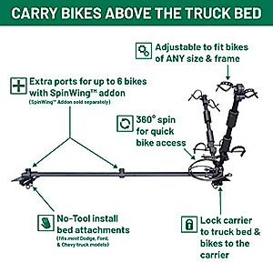 Full Nelson, 2-Bike Carrier Truck Bed Mount V-Rack (Expandable to 6 Bike)