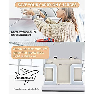 Large Travel Backpack for Women Carry On Airline Flight Approved Expandable Work Personal Item size Backpack Bag with Laptop compartment for College Men Hiking Waterproof Mochila de Viaje Beige