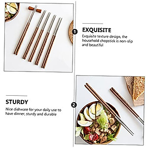 BESTonZON 2 Pairs Stainless Steel Splicing Chopsticks Metal Chopsticks Camping Dinnerware Japanese Food Chop Sticks Stainless Steel Chopsticks Table Silverware Household Flatware Home Supply