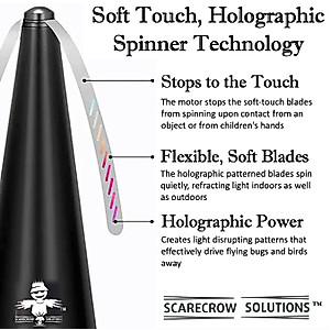 Portable Scarecrow - Flying Pest Repellant Fan (Black) * 1 Scarecrow Per Order *