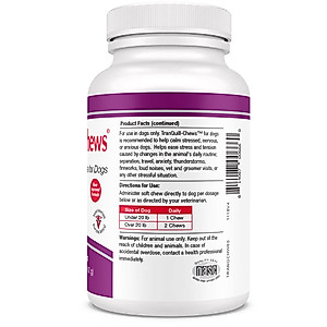 TranQuil-Chews for Dogs - Contains Chamomile, L-Tryptophan, and Melatonin - Relieves Stress and Tension - Ease Travel and Separation Anxiety - 180 Soft Chews