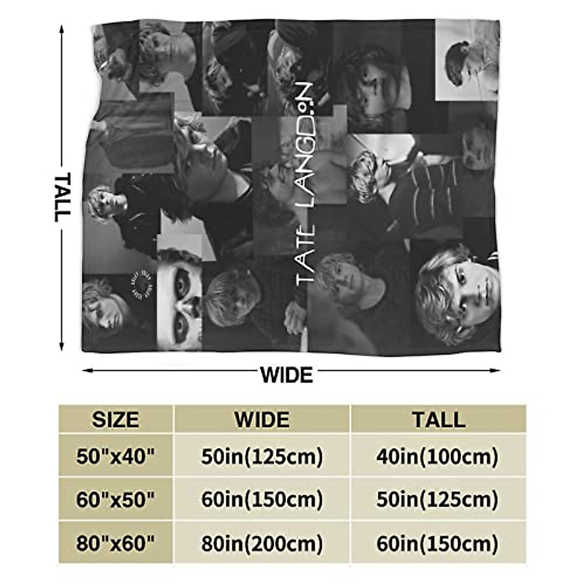 MEROHORO Evan Peters Collage Blanket (3 Sizes), Warm, Lightweight & Cozy, Super Soft & Comfy Flannel Blanket, Fleece Blanket, Microfiber Anti-Pilling Plush Blanket for Couch, Bed, Sofa, 60"x50"