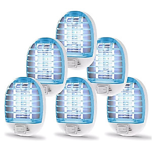 Fly Traps Indoor for Home PARSMIC Bug Zapper Mosquito Trap Electric Fly Swatter Racket Fly Zapper Updated Fly Killer – Light Blue, 6PCS