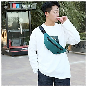 AKWFUNZ Storage bag simple multifunctional ports leisure men's and women's bags (Black)