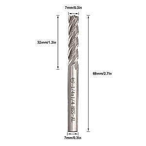 JMIATRY 8 Packs 1/4 inch End Mill 4 Flute Straight Milling Cutter HSS end Mill 1/4 inch Square Nose Straight Shank CNC Bits 1/4 Shank End Mills for Wood Steel, Titanium (6.35mm,4T)
