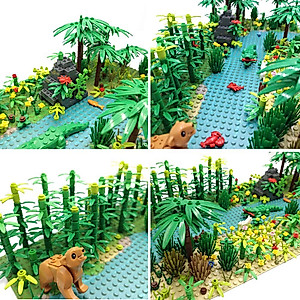 Forest Garden Building Sets Parts,Plants Trees Flowers Scenery Accessories Animals Building Bricks Toy Set for Boys Girls Kids 6+ Gifts(2 Pieces 10" Base Plates)