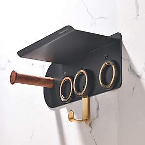 simpletome 2 in 1 Wall Mount Organizer for Dyson Supersonic Hair Dryer with Storage Rack (Black)