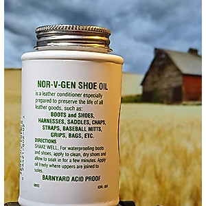 NOR-V-GEN All Leather Conditioning Oil Nourishes Waterproof and Protects all Leather Goods - Treatment for Shoes & Leather Products, 8oz