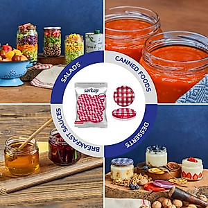 SARKAP Twist Off Canning Lids – 82mm Reusable Canning Lids Set of 10 Ideal for Glass Jars – Not Compatible With Mason Jars, Stainless Metal Canning Jar Lids, Twist off Lug Caps (Red)