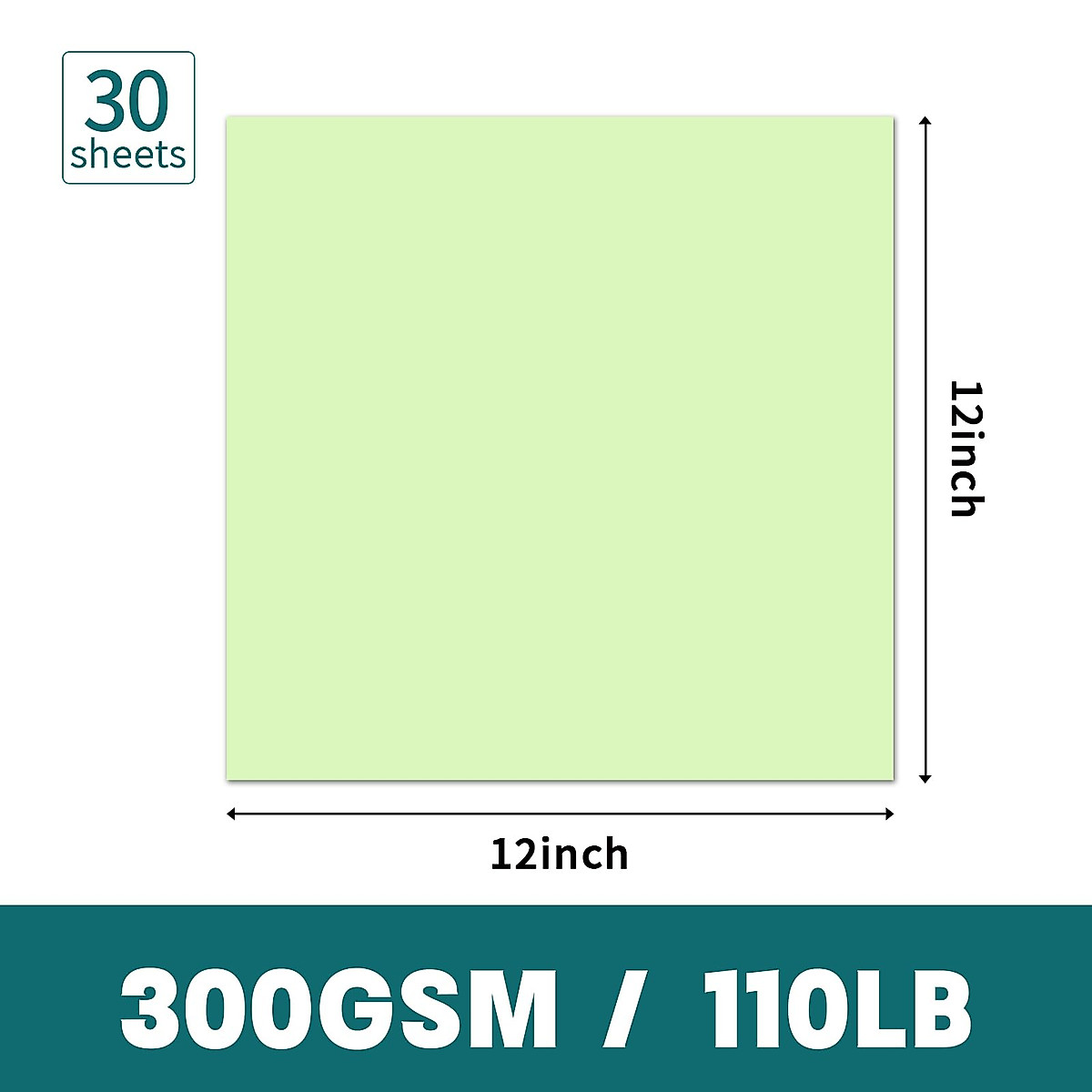 YINUOYOUJIA Cardstock 12 x 12" Thick Paper, 300gsm/110lb Construction Paper 30 sheets light green cardstock