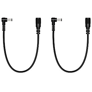 Fancasee 2 Pack 5.5mm x 2.5mm DC Power Extension Cable 90 Degree Right Angle Male to Female Plug Jack Extension Cord for IP Camera CCTV Security Camera Surveillance LED
