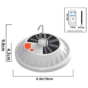 USB Solar Camping Light with120 LED and Remote Control,Rechargeable 5 Working Modes Hanging Tent Lantern,IPX4 Waterproof Emergency lamp with Power Display for Camping, Hiking, Outages, Garage