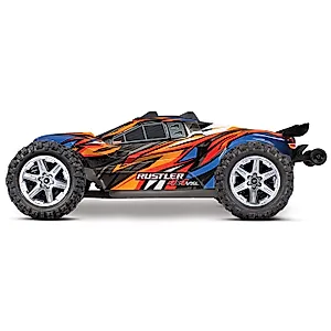 Traxxas 670764ORNG Rustler 4x4 Vxl: 1/10 Scale Stadi