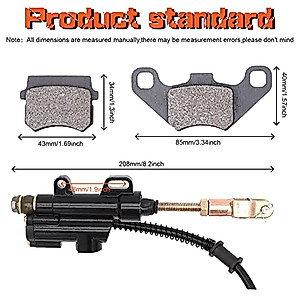 Rear Brake Master Cylinder Caliper For 50-125cc Chinese TaoTao Peace Motorsports Quad Coolster 3050HD ATV Four Wheeler