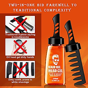 Style 1 Generic 2-in-1 Hair Styling Gel with Comb, Fluffy Men Fast Build Hair Salon Styling Wax Gel Moisturizing Long-lasting, 3.38 Fl Oz