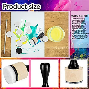 55 Pack Mini Ink Blending Tool Set, 3 PCS Round Alcohol Ink Applicator Tool 52 PCS Replacement Sponge Domed Foam Pads, Embossed Ink Splashing Pictures Card Making