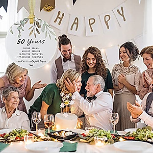 50th Anniversary Wedding Ornament 2023 Hanging for Couple,50 Years as Mr and Mrs,Xmas Wedding Gift for Parents,Ornament for 50th Husband&Wife Married Decoration (2.9")