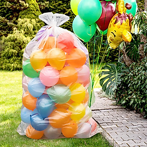 3 Pack Large Balloon Bags for Transport Reusable 98.4 x 59 Inches Giant Balloon Drop Bag Thicken Clear Plastic Balloon Storage Bags for Birthday, Wedding, New Years, Celebration Supplies