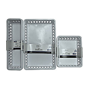 Mini Storage Trays Bin Bundle- Basic Square 3pk, Slim Plastic Storage Trays Basket 3pks, Rectangular 2pk -White