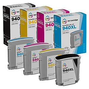 LD Products Remanufactured Ink Cartridge Replacement for HP 940XL High Yield (C4906AN Black, C4907AN Cyan, C4908AN Magenta, C4909AN Yellow, 4-Pack) for OfficeJet Pro 8000, 8020, 8500, 8500a